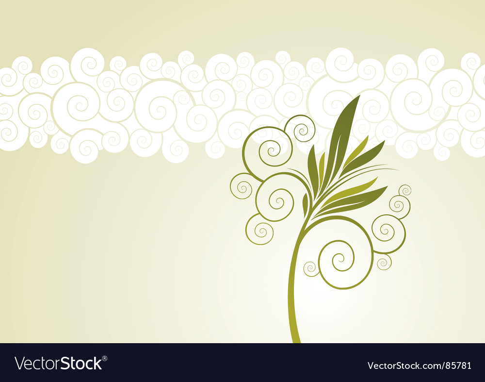 Tree and clouds Royalty Free Vector Image - VectorStock