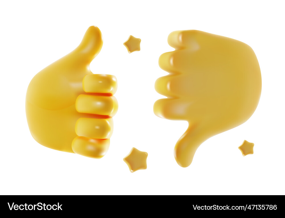 3d different emoji hands set cartoon style like Vector Image