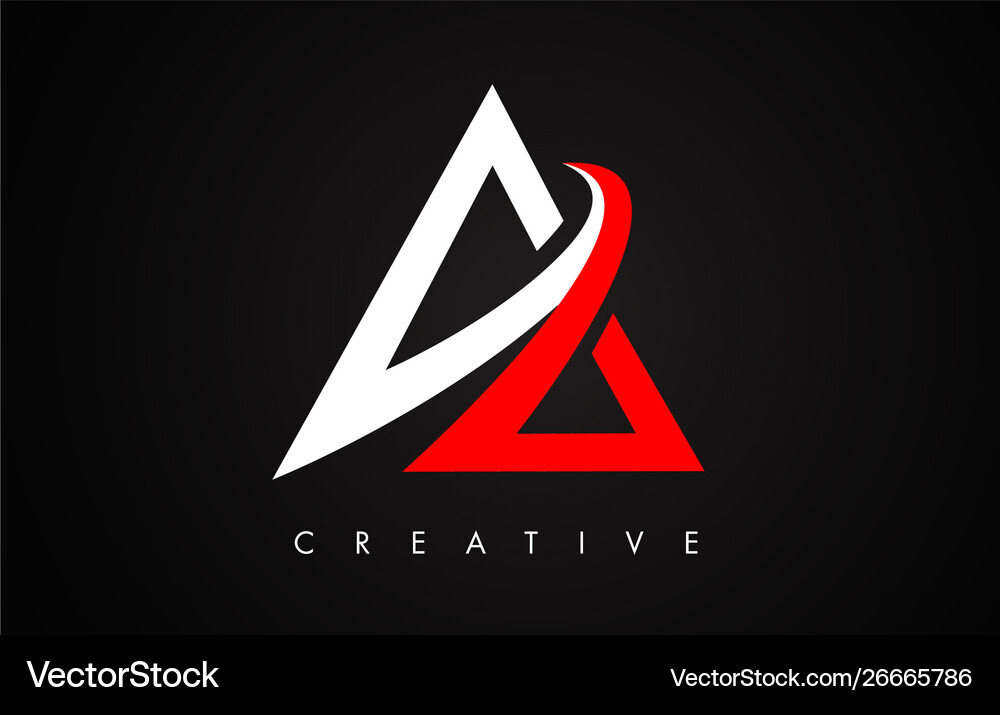 A letter red and black design logo icon Royalty Free Vector