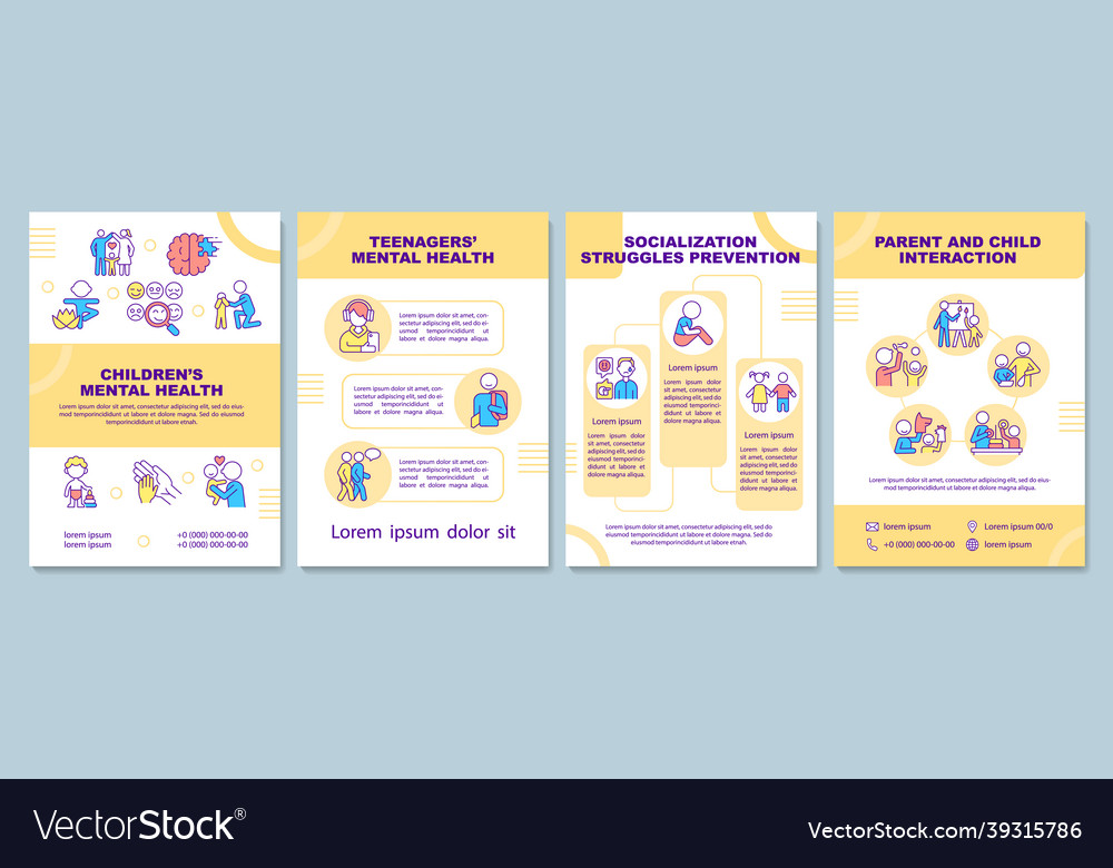 Children mental health brochure template Vector Image