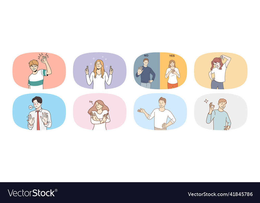 Collection of people show different emotions Vector Image