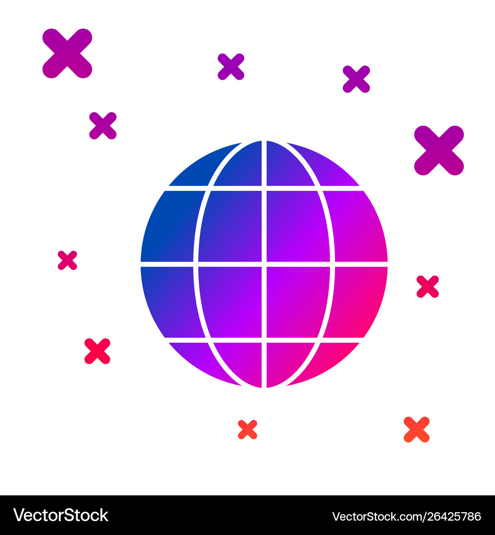 Color earth globe icon isolated on white Vector Image