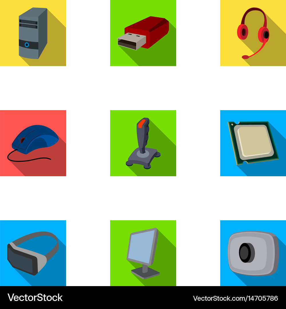 Computer accessories headphones parts Royalty Free Vector