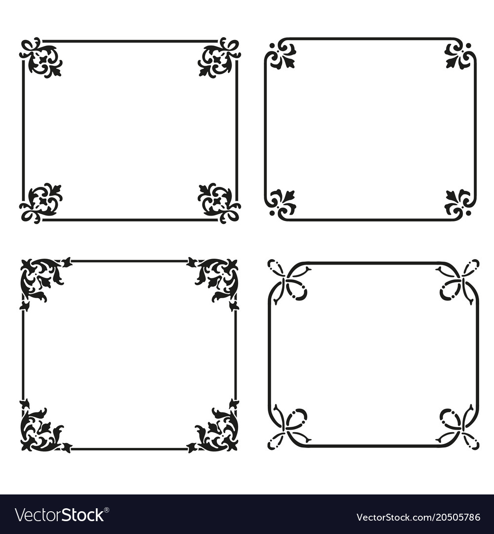 Decorative frames and borders backgrounds set Vector Image