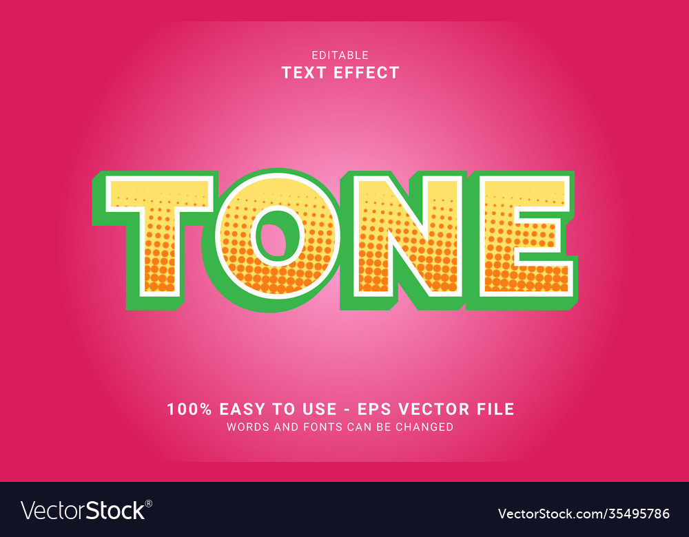 Editable text effect tone style Royalty Free Vector Image