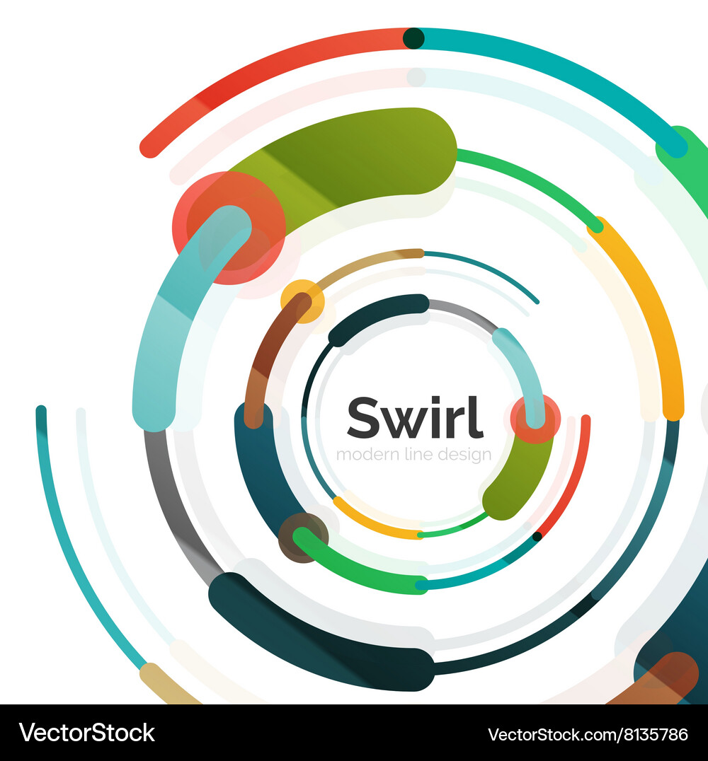 Geometric swirl and circle lines abstract Vector Image