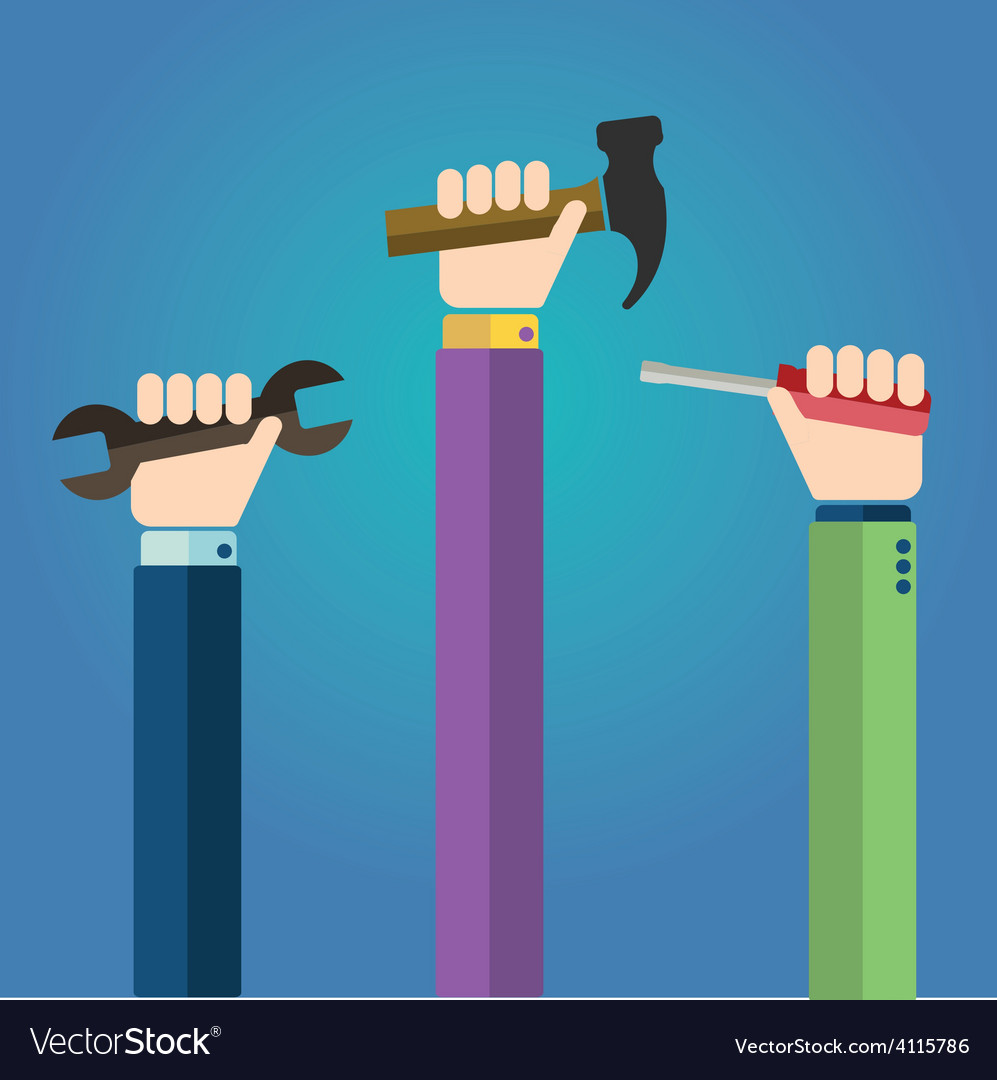Hands tools Royalty Free Vector Image - VectorStock