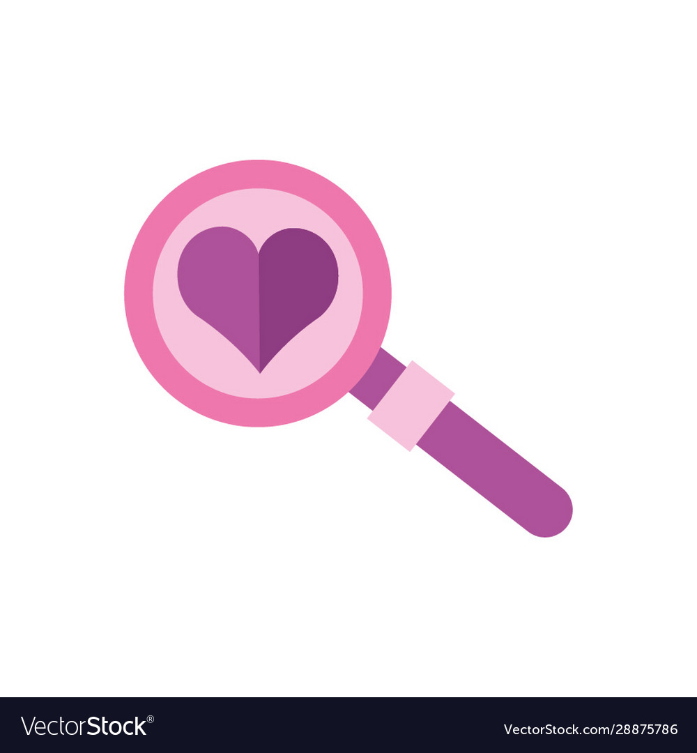 Happy valentines day magnifying glass with heart Vector Image