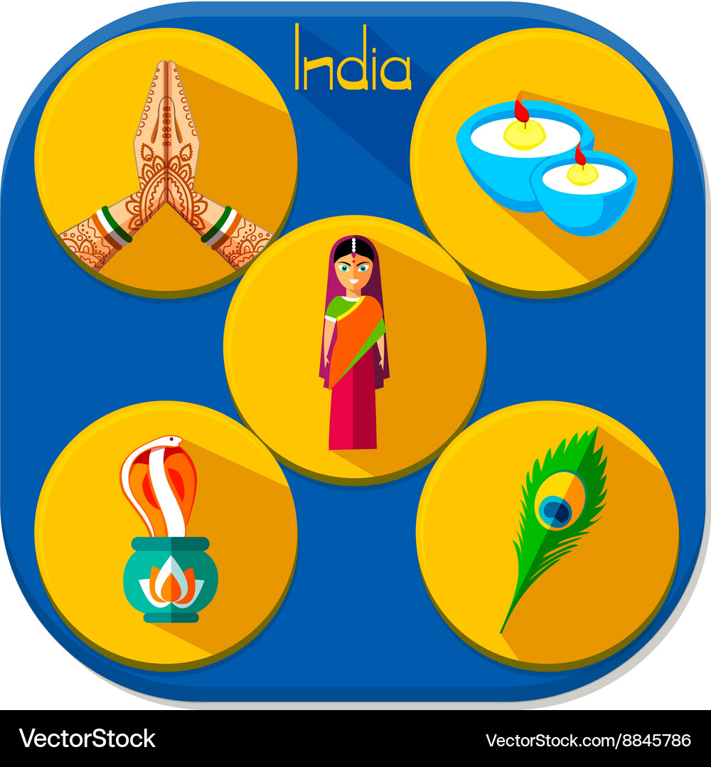 Icons of india Royalty Free Vector Image - VectorStock