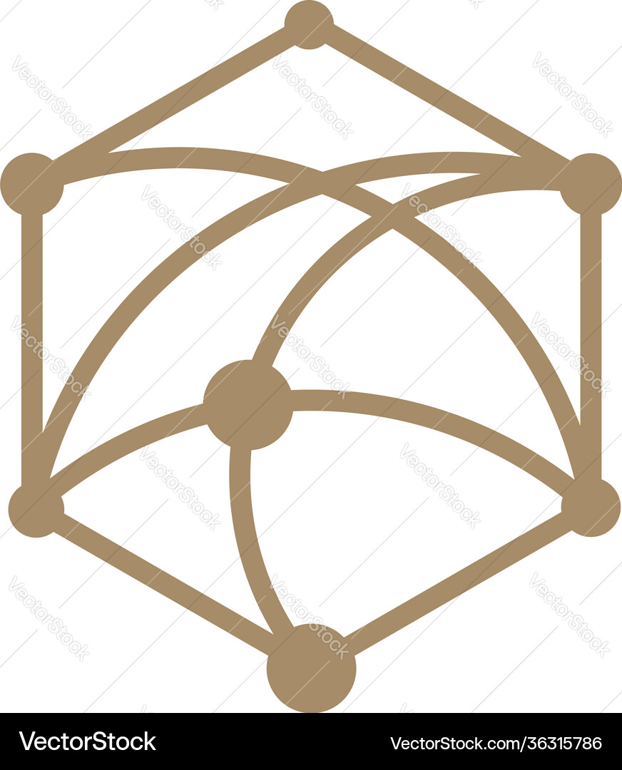 Line art blockchain logo designs concept Vector Image