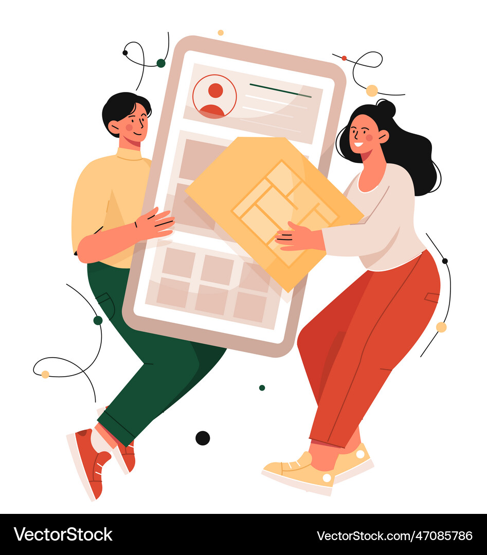 People with sim card Royalty Free Vector Image