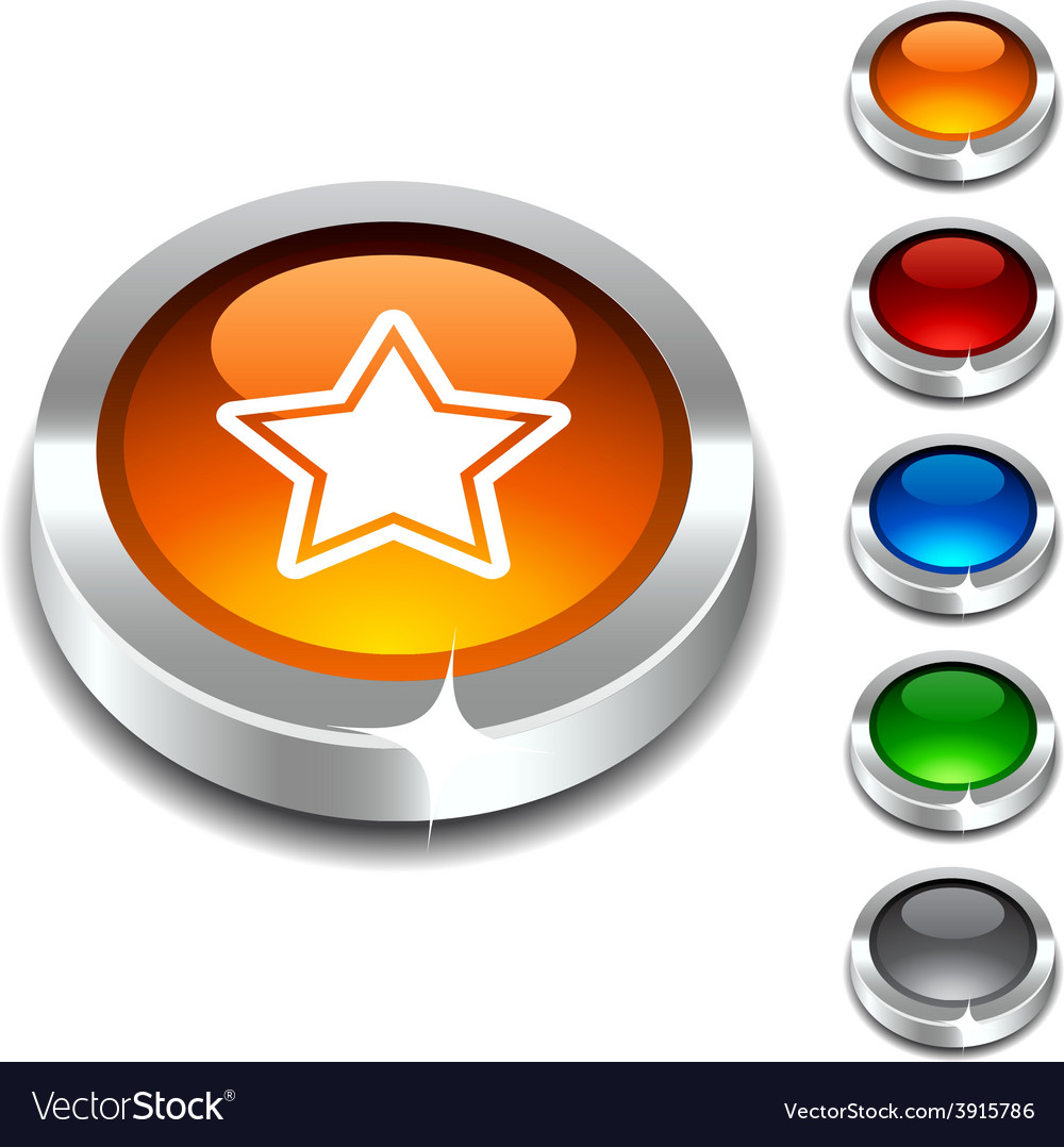 Star 3d button Royalty Free Vector Image - VectorStock
