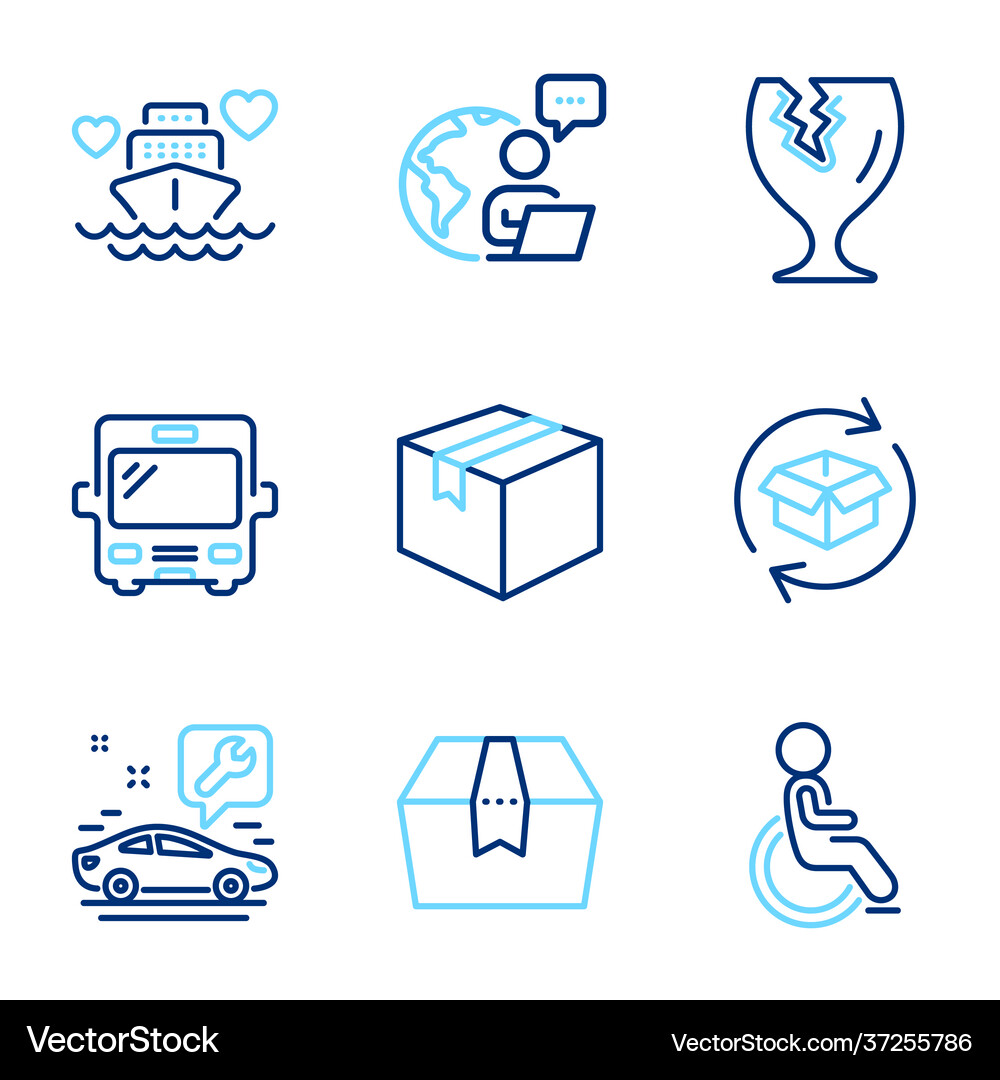 Transportation icons set included icon Royalty Free Vector