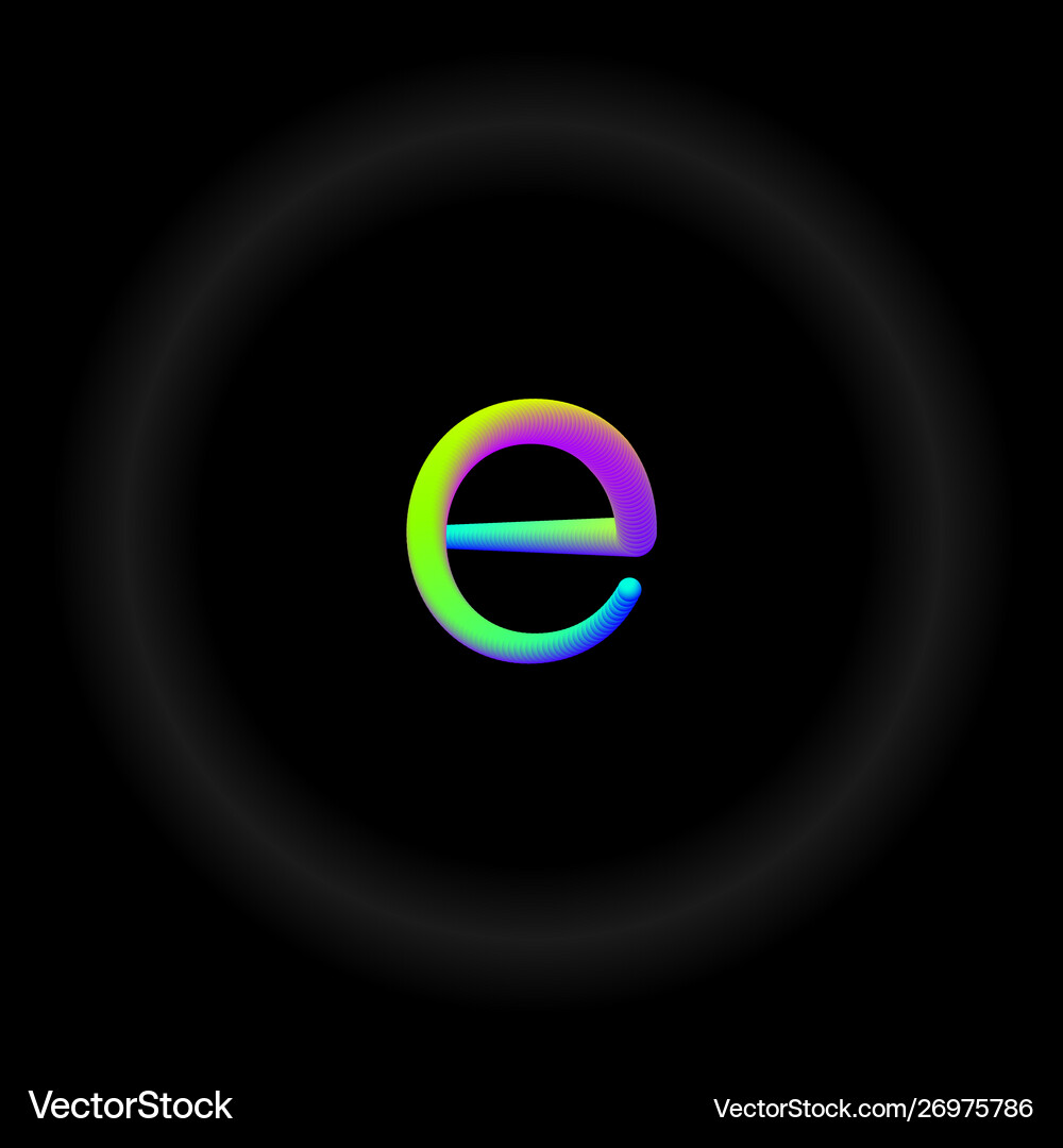 Typo e 3d neon fonts modern alphabet letters Vector Image