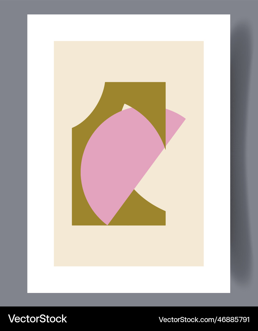 Abstract geometric minimalism wall art print Vector Image
