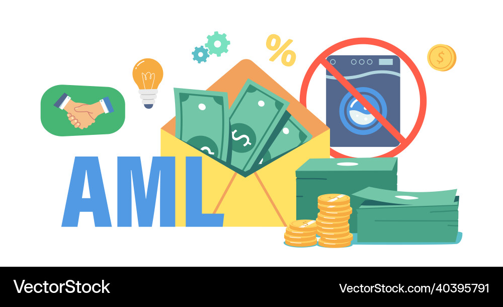 Aml campaign against money laundering envelope Vector Image