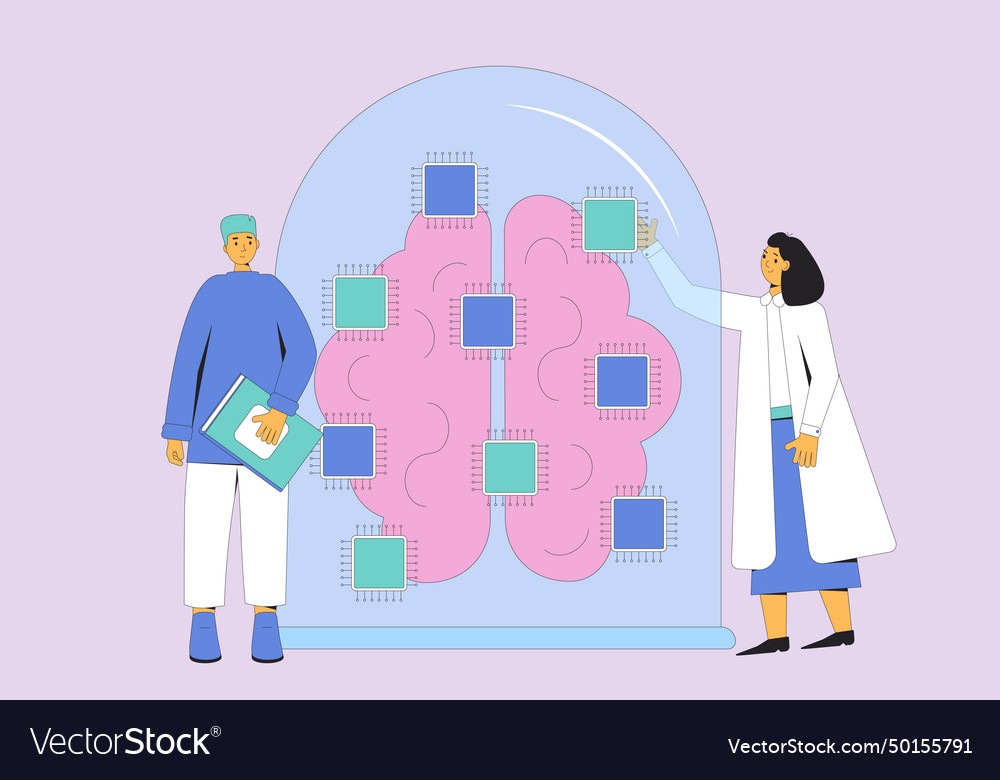 Artificial general intelligence research Vector Image Artificial general intelligence research Vector Image