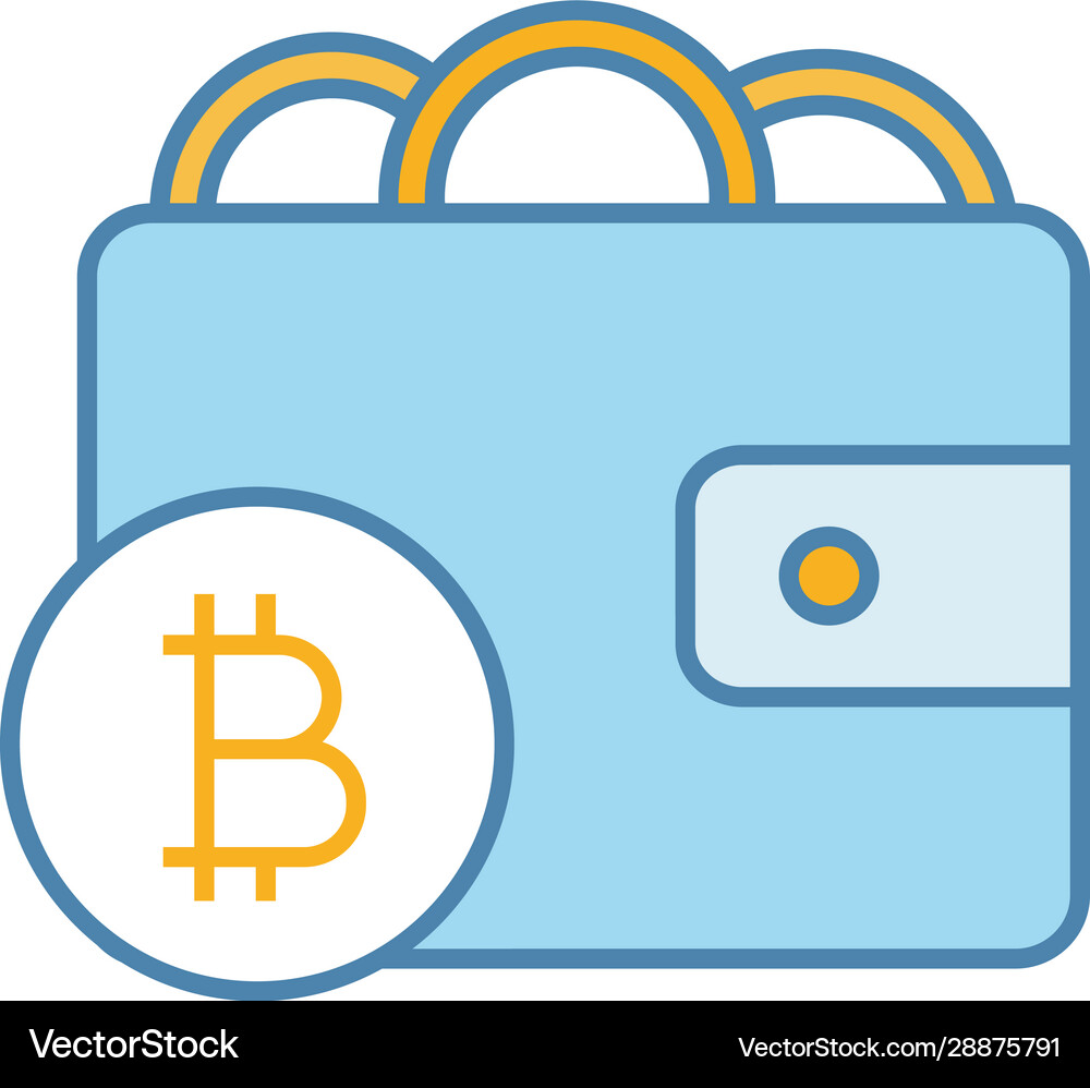 Bitcoin wallet color icon Royalty Free Vector Image