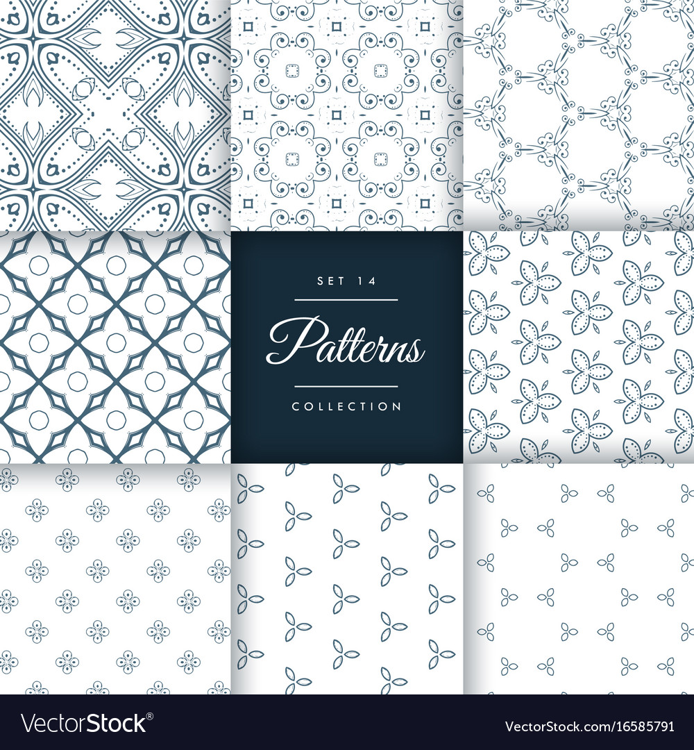 Collection vintage style pattern design Royalty Free Vector