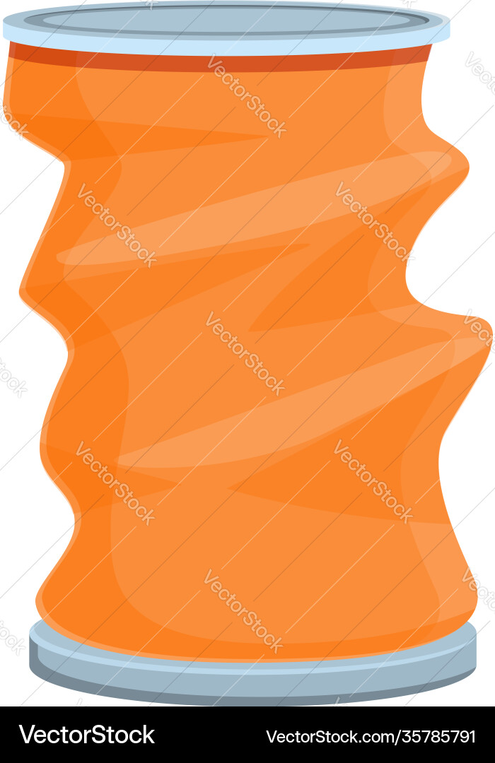 Crumpled can icon cartoon style Royalty Free Vector Image