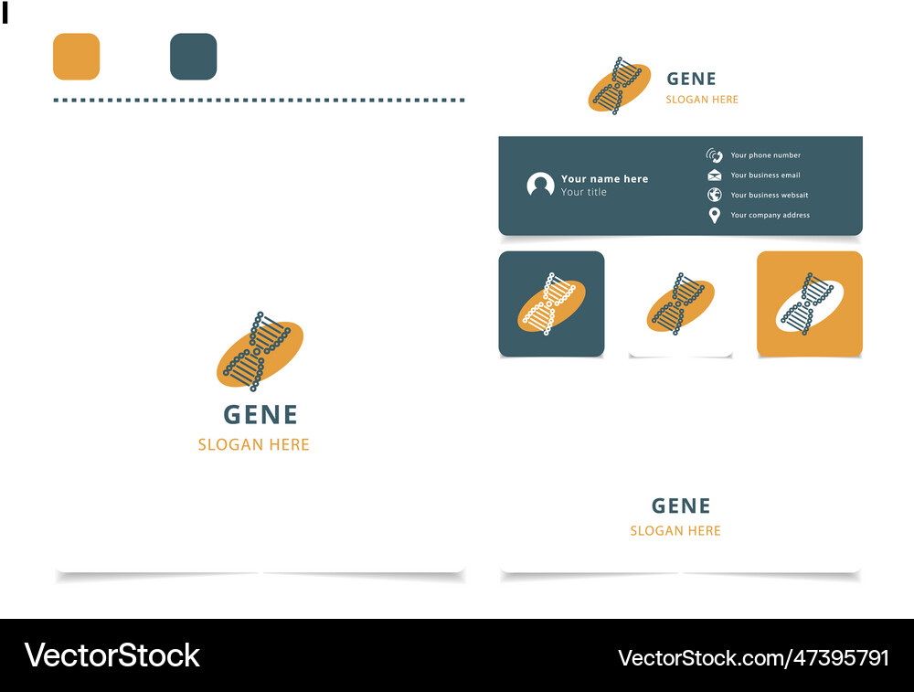Gene logo design with editable slogan branding Vector Image