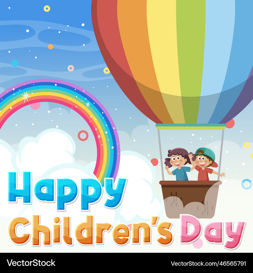 Happy children day banner Royalty Free Vector Image