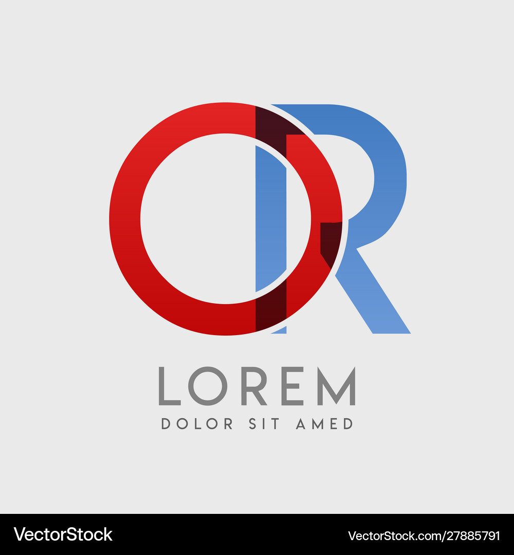 Logo letters with blue and red gradation Vector Image
