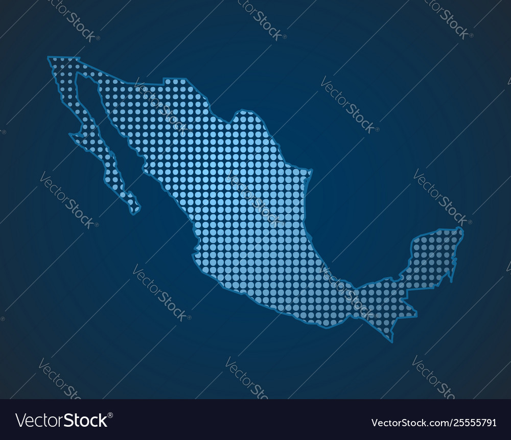 Mexico dot map Royalty Free Vector Image - VectorStock