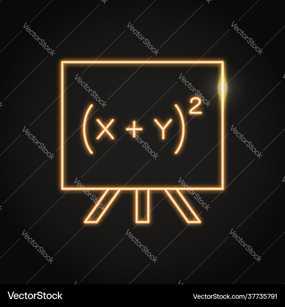 Neon quadratic equation icon in line style Vector Image