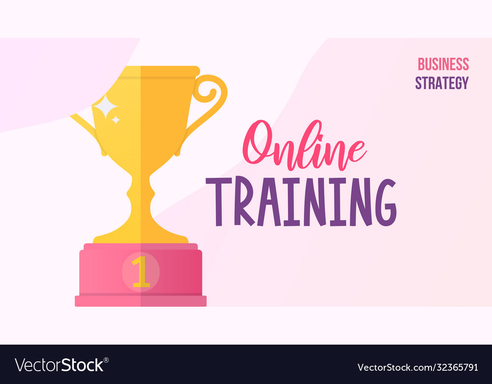 Online business training banner with ad text Vector Image