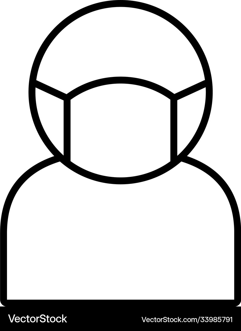 Pictograph man using mouth mask line style Vector Image