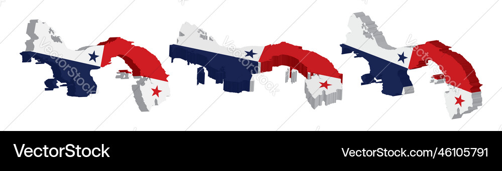 Realistic 3d map of panama design template Vector Image