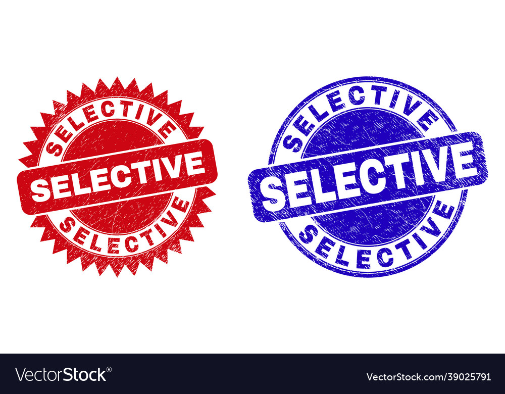 Selective round and rosette stamps with rubber Vector Image