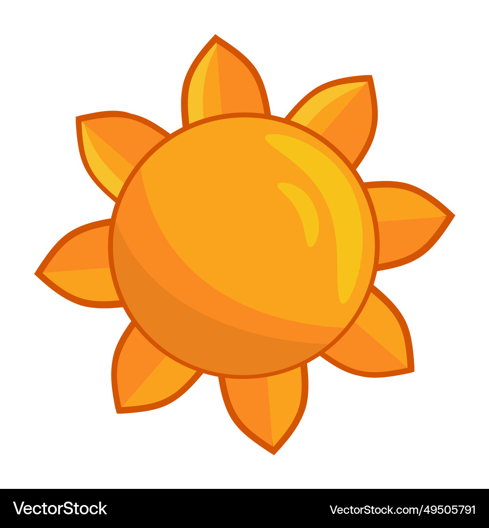 Sun icon cartoon isolated on white background Vector Image