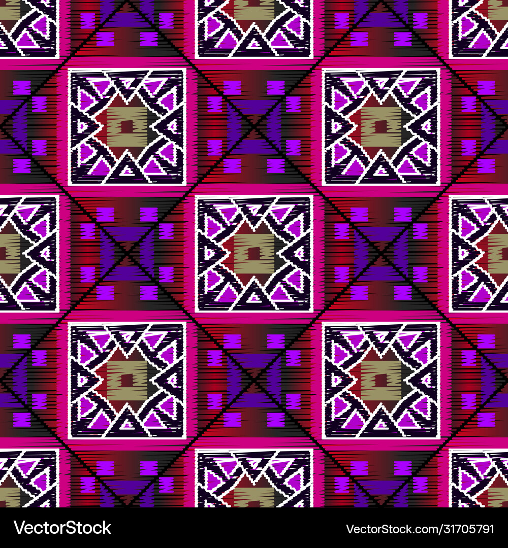 Tartan embroidery colorful seamless pattern Vector Image
