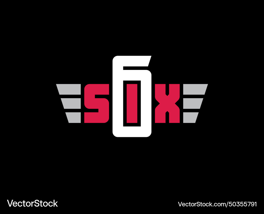 The number 6 Royalty Free Vector Image - VectorStock
