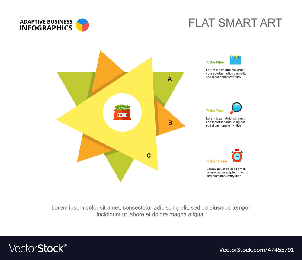 Three steps plan slide template Royalty Free Vector Image