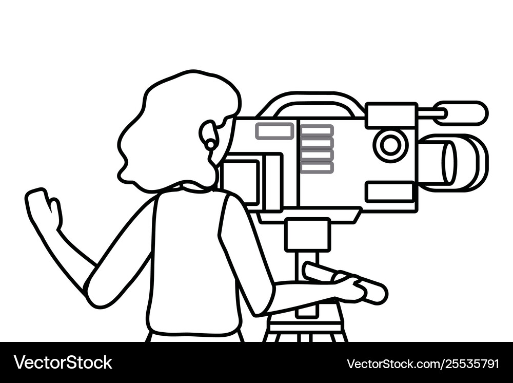 Woman holding videocamera design Royalty Free Vector Image