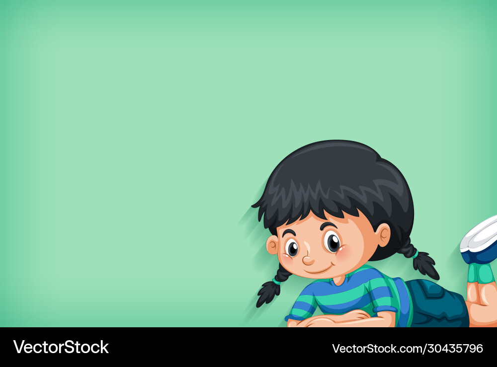 Background template design with happy girl Vector Image