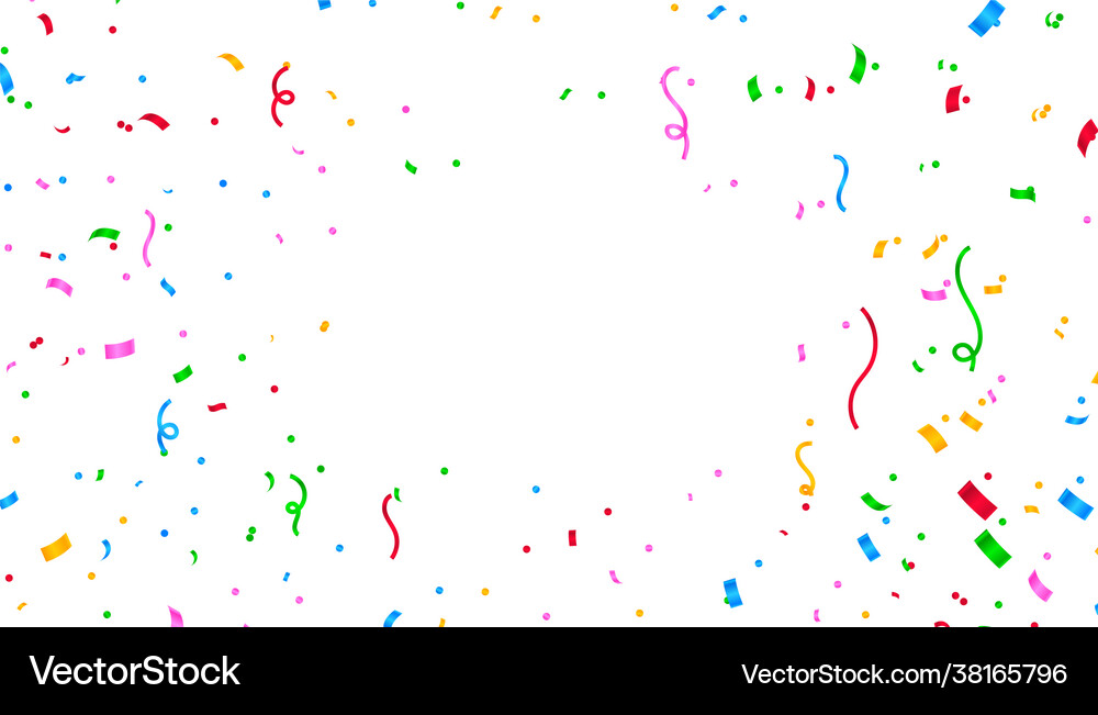 Colorful confetti background with text space Vector Image