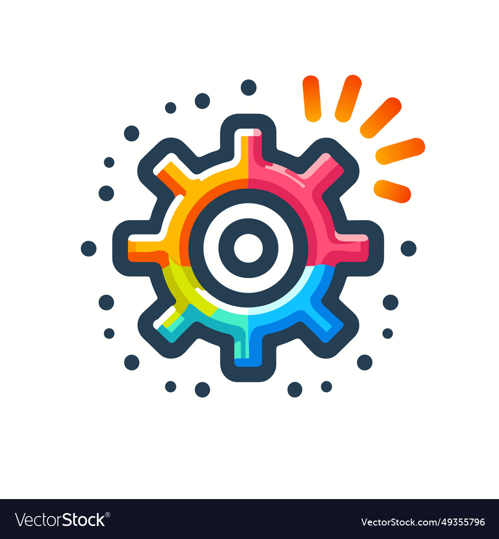 Computer operations center filled colorful logo Vector Image