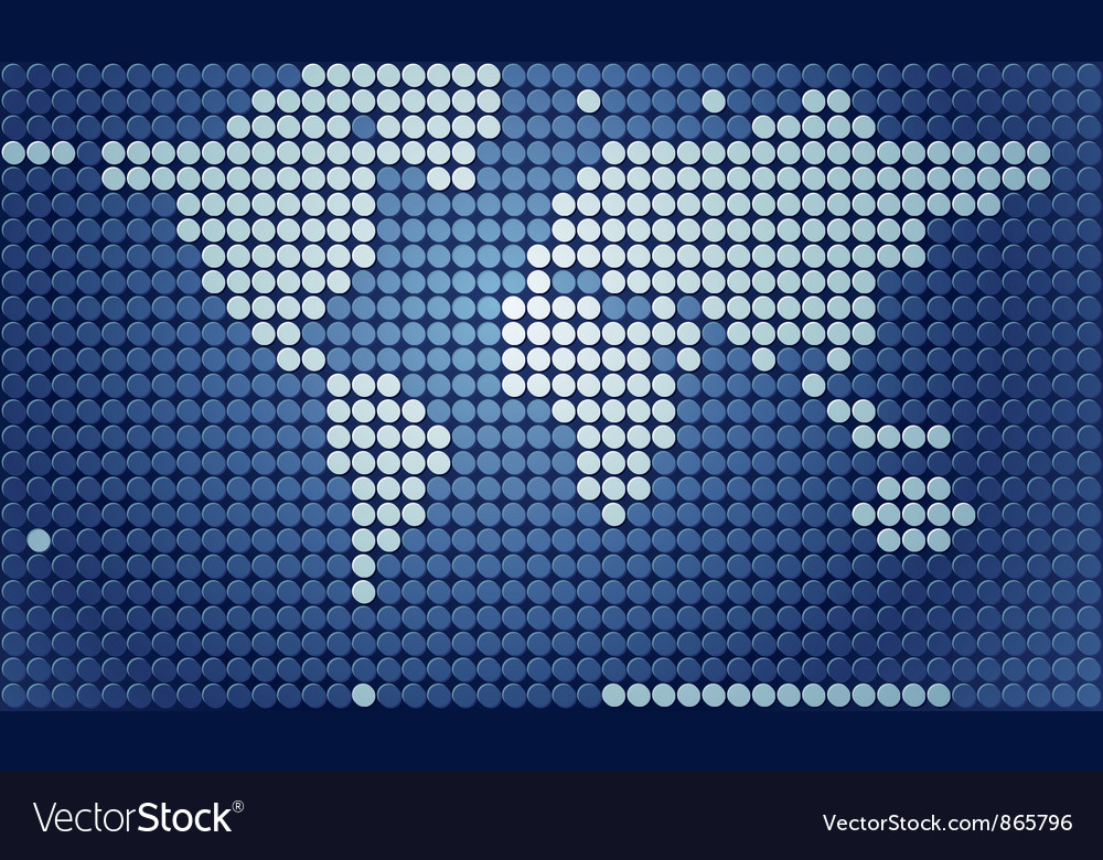 Dotted world map Royalty Free Vector Image - VectorStock