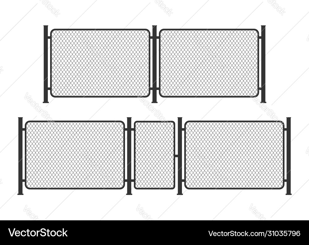 Fence wire metal chain link prison barrier Vector Image