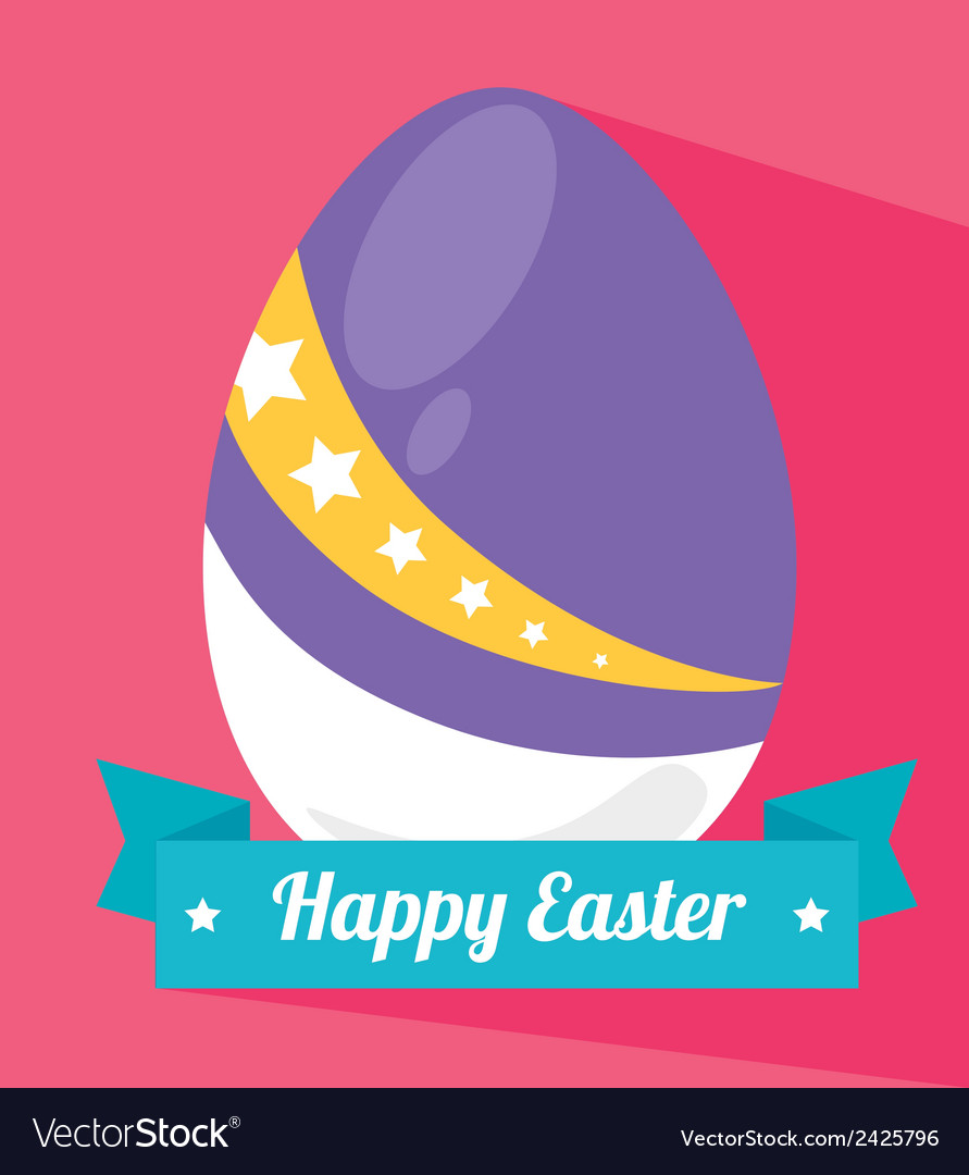 Happy easter over pink background Royalty Free Vector Image
