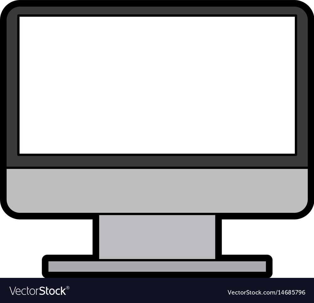 Monitor computer isolated icon Royalty Free Vector Image