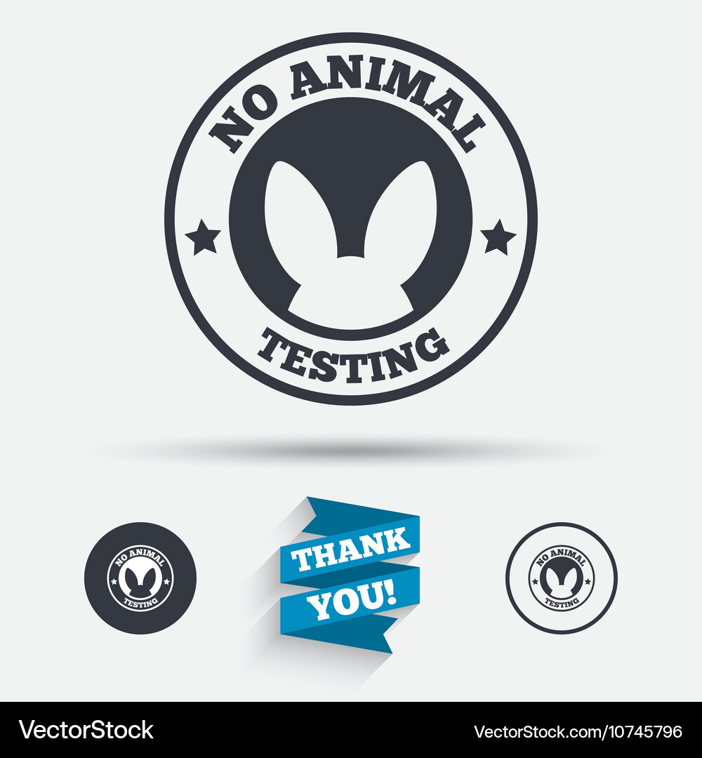 No animals testing sign icon not tested symbol Vector Image