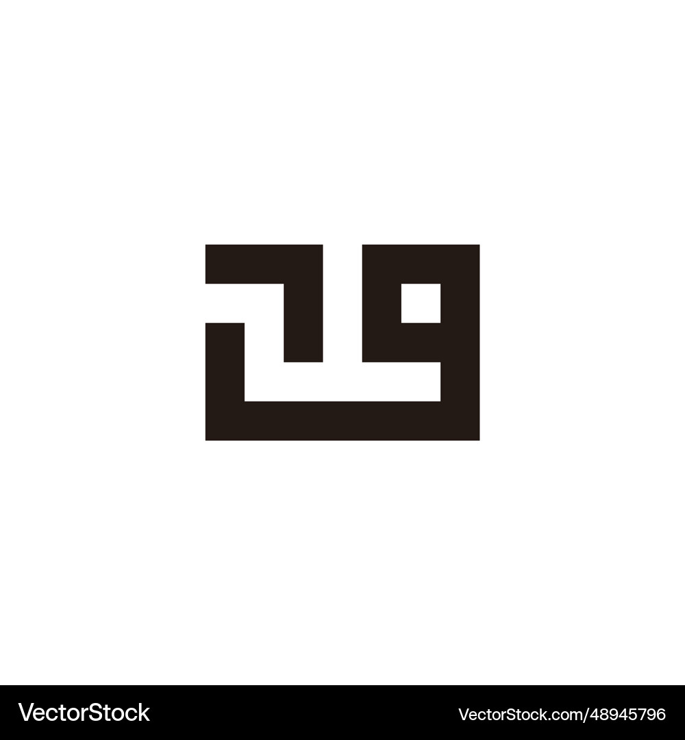 Number 7 9 square geometric symbol simple logo Vector Image
