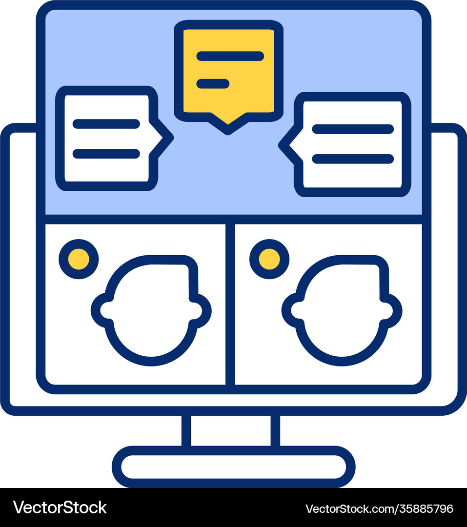 Online discussion board rgb color icon Royalty Free Vector