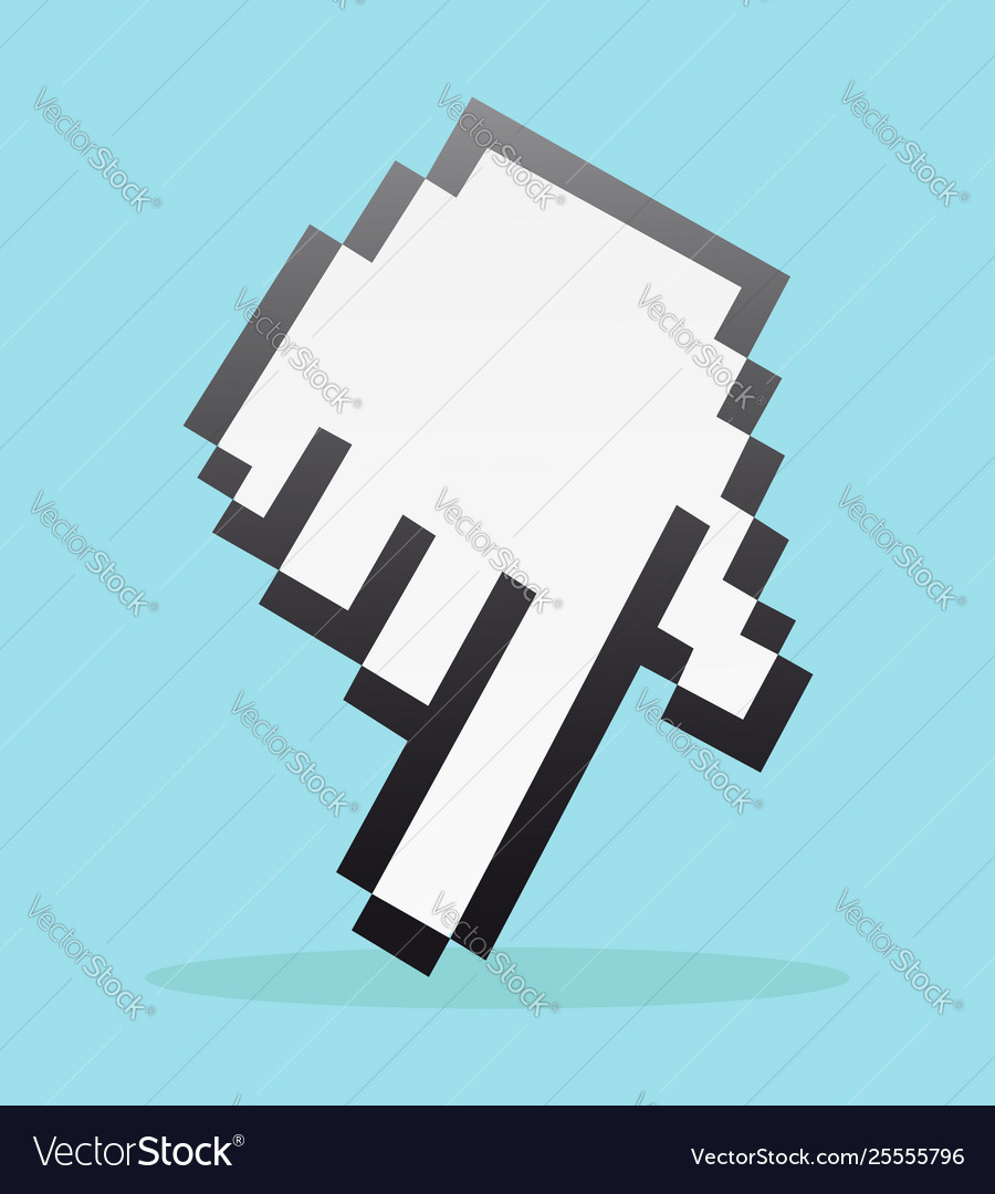 Pixel hand Royalty Free Vector Image - VectorStock
