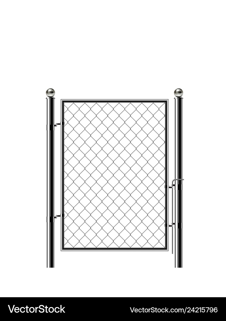 Realistic metal chain link fence Royalty Free Vector Image